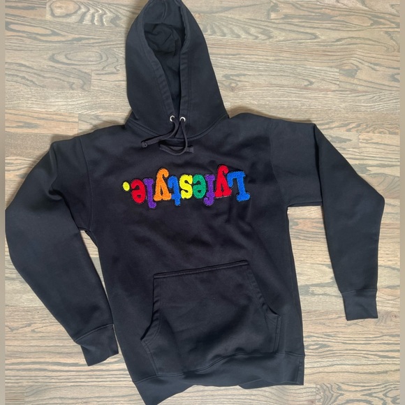 lyfestyle | Shirts | Lyfestyle Black Signature Logo Hoodie | Poshmark